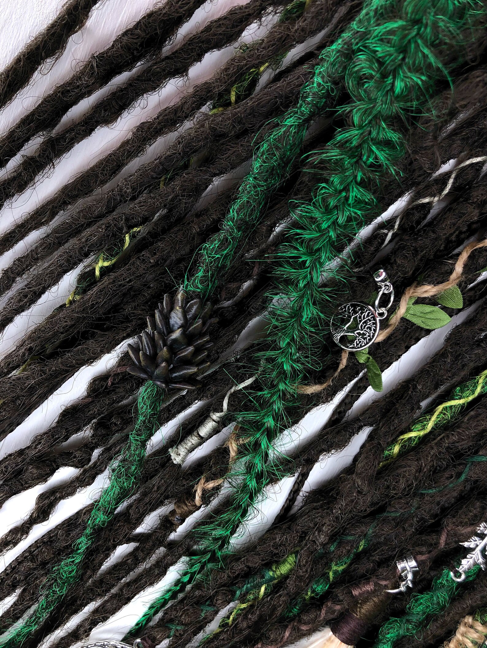 Brown Green Dreads, Shaman Dreadlocks Set, Synthetic Brown Ombre DE ...