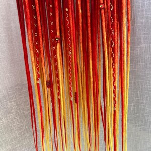 Fire Dreads, Synthetic Red Orange Yellow Smooth Crochet DE Dreads, Red ...