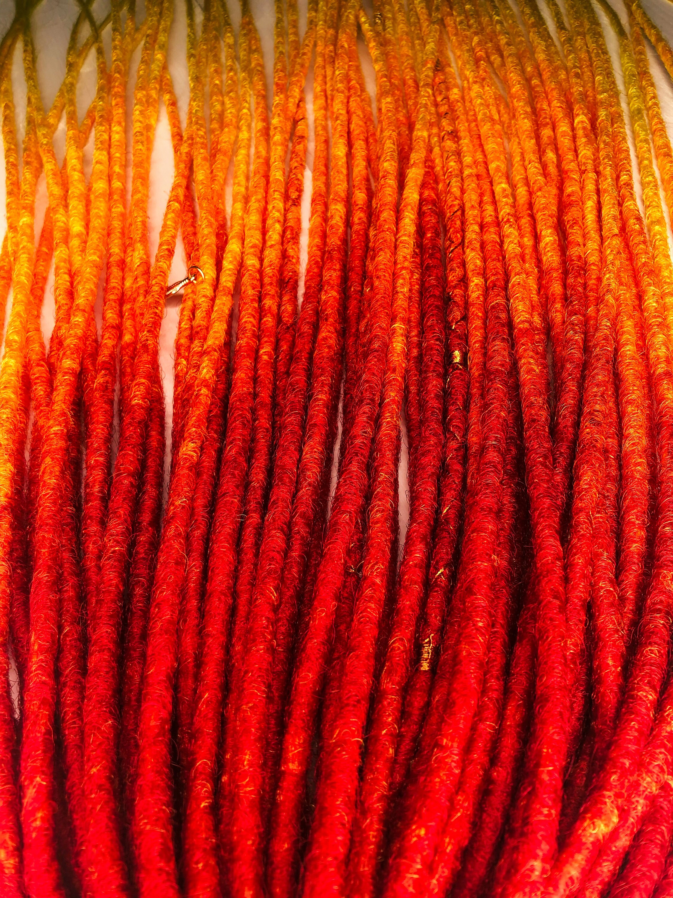 Fire Dreads Synthetic Red Orange Yellow Smooth Crochet DE - Etsy