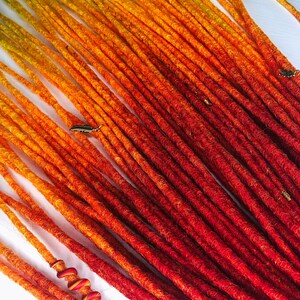 Fire Dreads, Synthetic Red Orange Yellow Smooth Crochet DE Dreads, Red ...