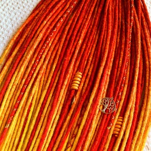Fire Dreads, Synthetic Red Orange Yellow Smooth Crochet DE Dreads, Red ...