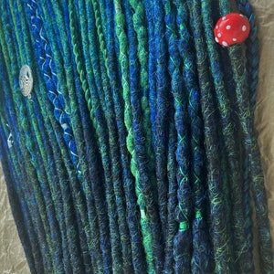 Witch Dreads, Synthetic Green Blue Smooth Crochet DE Dreads, Textured ...