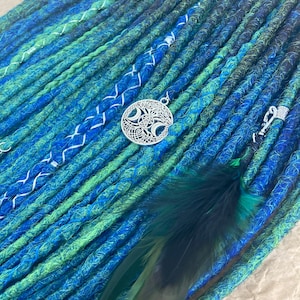 Witch Dreads, Synthetic Green Blue Smooth Crochet DE Dreads, Textured ...