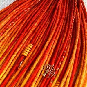 Fire Dreads, Synthetic Red Orange Yellow Smooth Crochet DE Dreads, Red ...