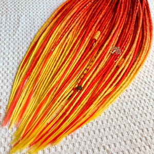 Fire Dreads, Synthetic Red Orange Yellow Smooth Crochet DE Dreads, Red ...