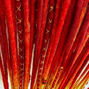 Fire Dreads, Synthetic Red Orange Yellow Smooth Crochet DE Dreads, Red ...