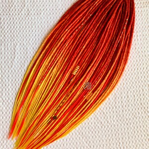 Fire Dreads, Synthetic Red Orange Yellow Smooth Crochet DE Dreads, Red ...