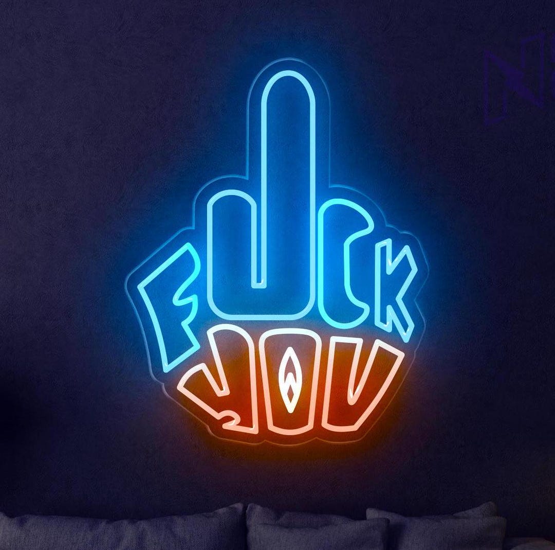 Middle Finger Neon Sign,neon Sign Bedroom, F Neon Art,neon Wall Decor ...