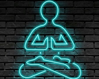 Yoga Pose Neon Sign, Yoga Pose Led Sign, Yoga Led Lights, Christmas ...