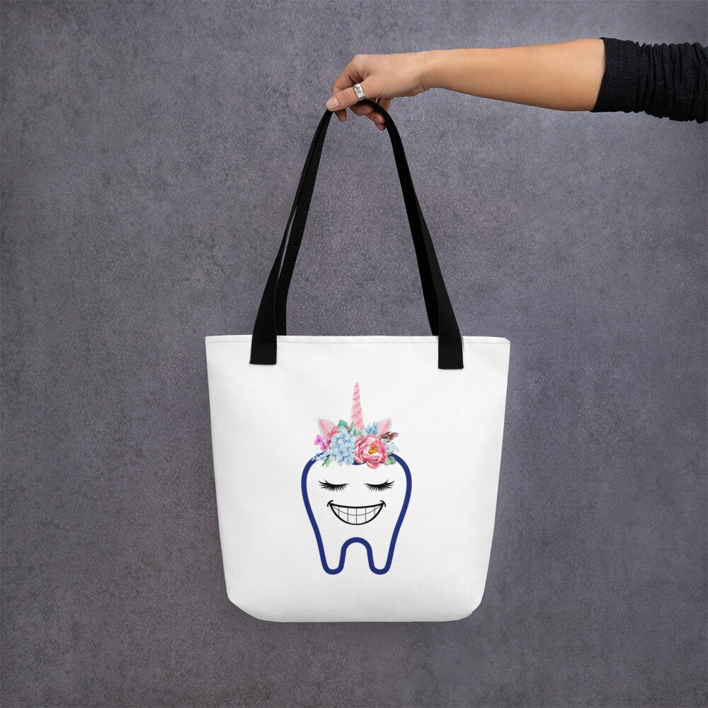 Dental Tote Bag Unicorn Tooth Dental Hygiene Bag Dentist - Etsy