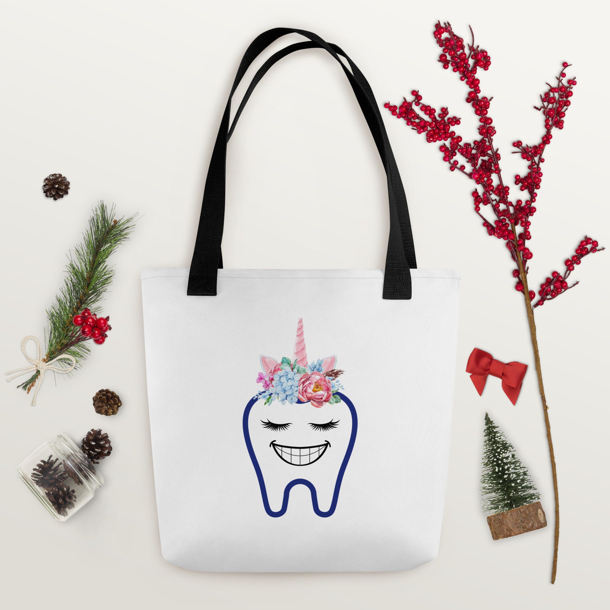 Dental Tote Bag Unicorn Tooth Dental Hygiene Bag Dentist - Etsy
