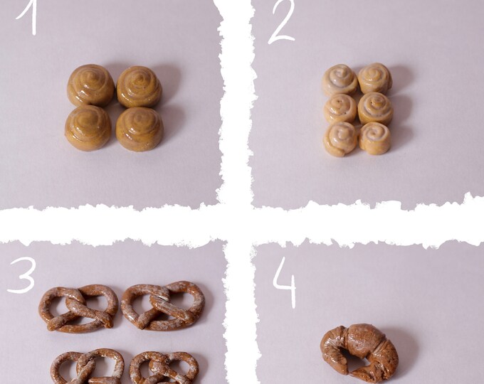 2pcs Cute Mini Bakery Set Mini Pastries Mini Pretzels Mini Bread for ...