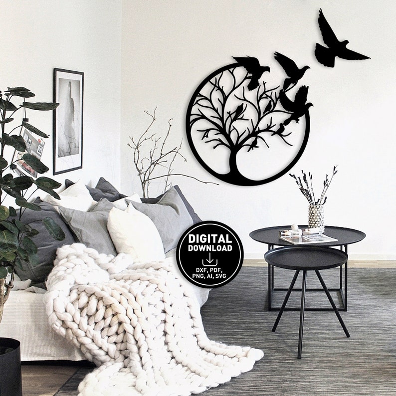 Birds Flying From Tree to Freedom Metal Wall Art Designs Wall - Etsy