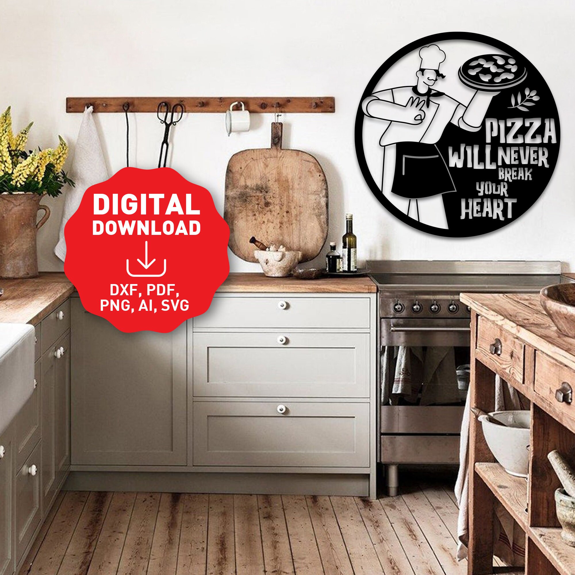 Kitchen Graffiti Laser Cut Svg Dxf Files Wall Sticker - Etsy