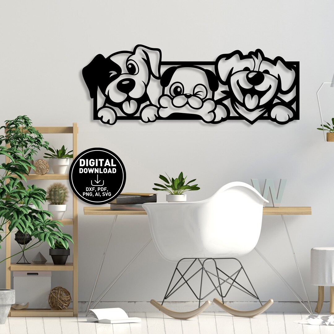 Cute Dogs Metal Wall Art Designs, Wall Art Boutique, Designer Prints ...