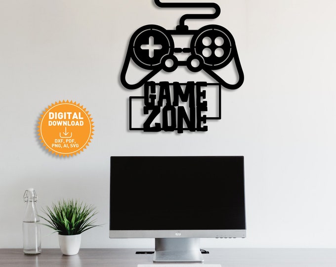Game Zone, Controller Gamer, Metal Wall Art, Gift, Gamer Room, Decor ...