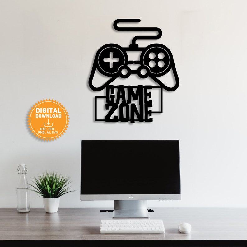 Game Zone, Controller Gamer, Metal Wall Art, Gift, Gamer Room, Decor ...