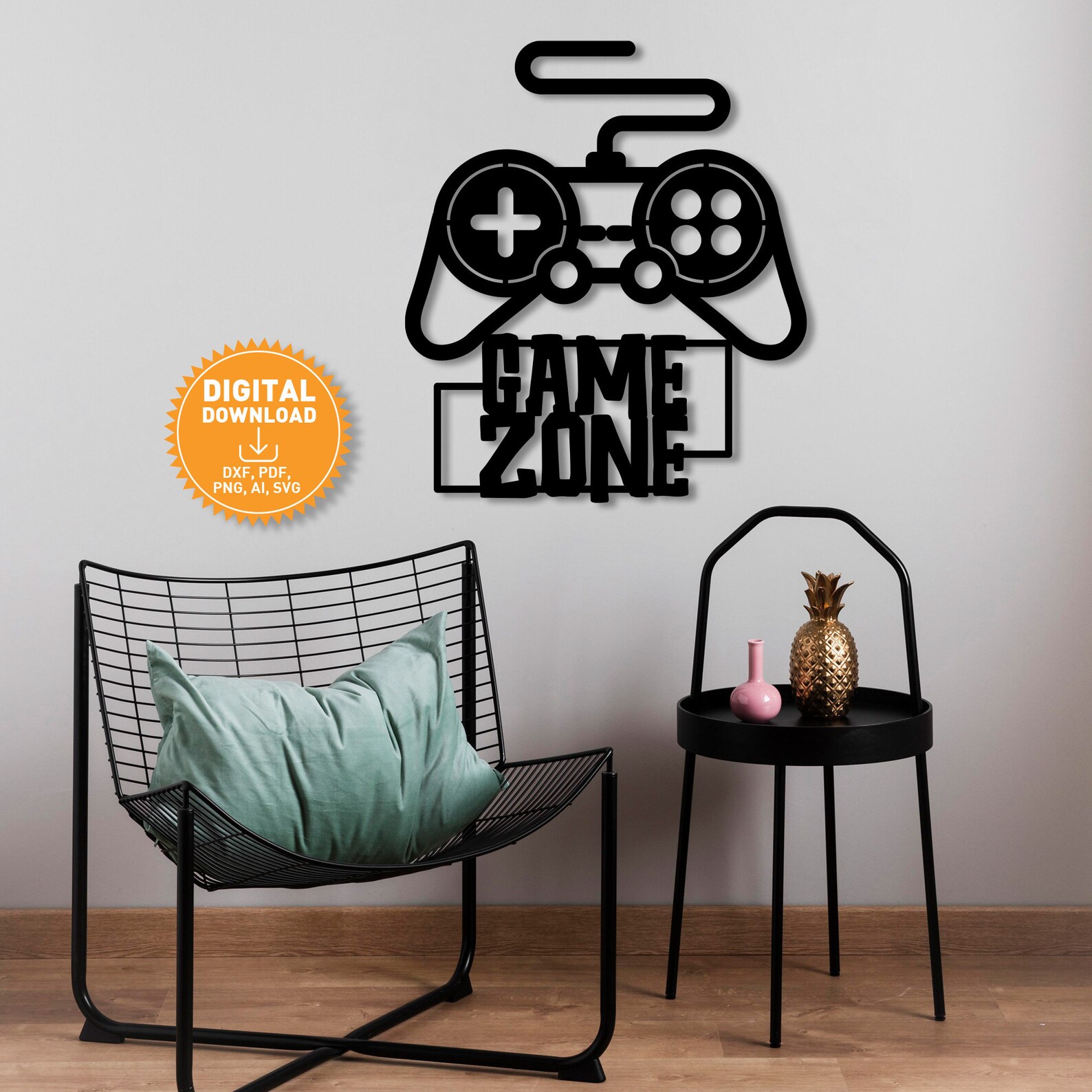 Game Zone, Controller Gamer, Metal Wall Art, Gift, Gamer Room, Decor ...