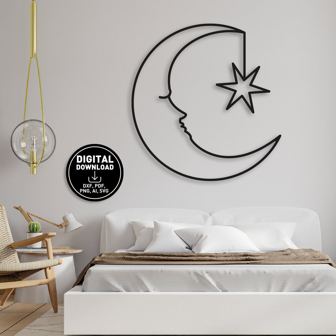 Moon and Star Metal Wall Art, Metal Wall Art Designs, Wall Art Boutique ...