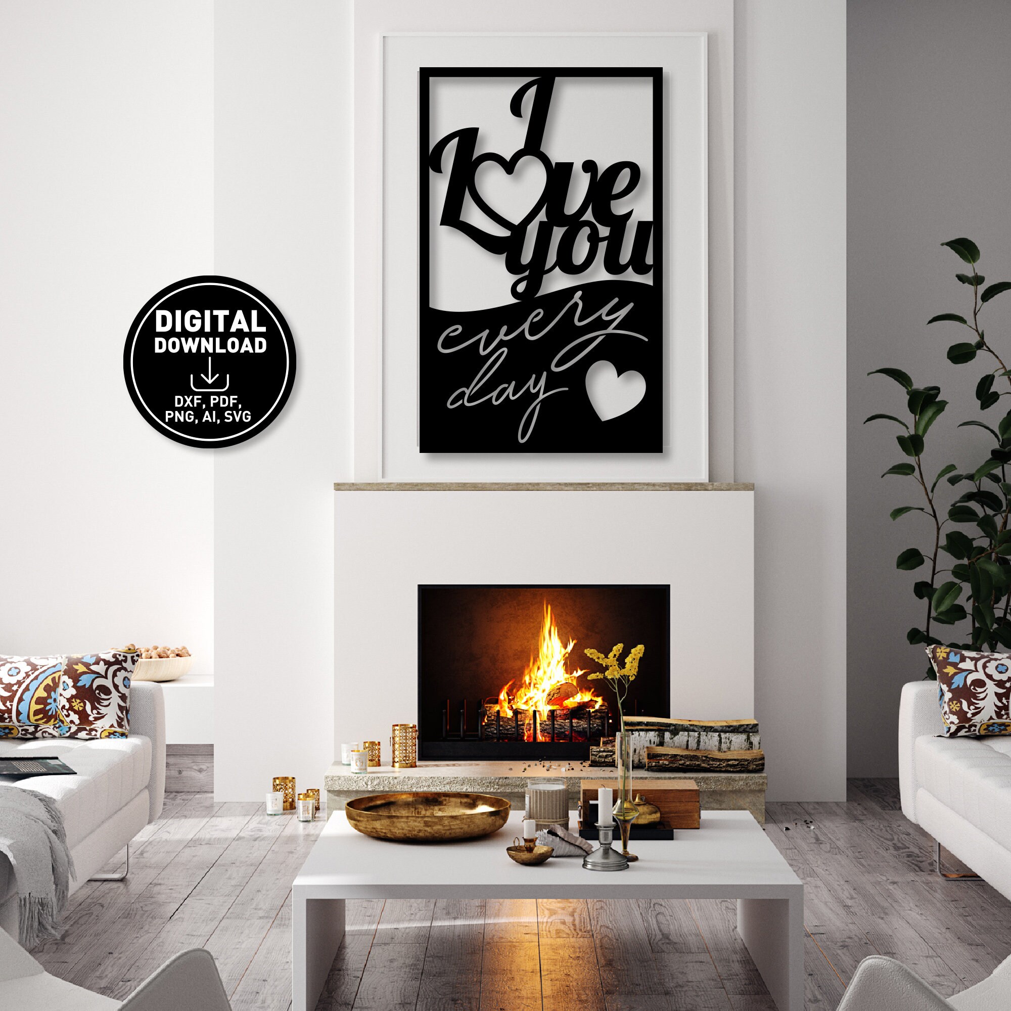 I Love You Every Day Themed Metal Wall Art Designs, Wall Art Boutique ...
