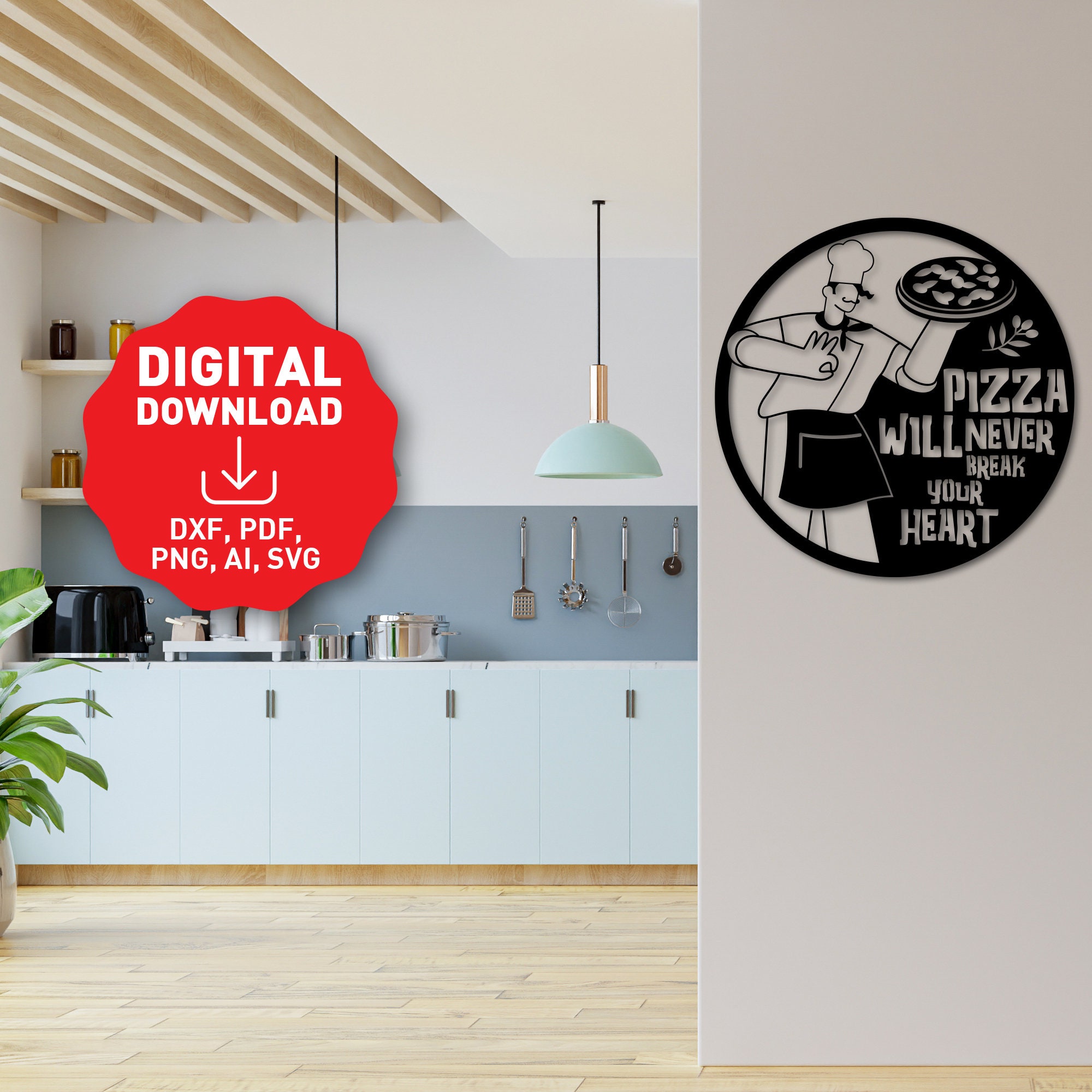Kitchen Graffiti Laser Cut Svg Dxf Files Wall Sticker - Etsy