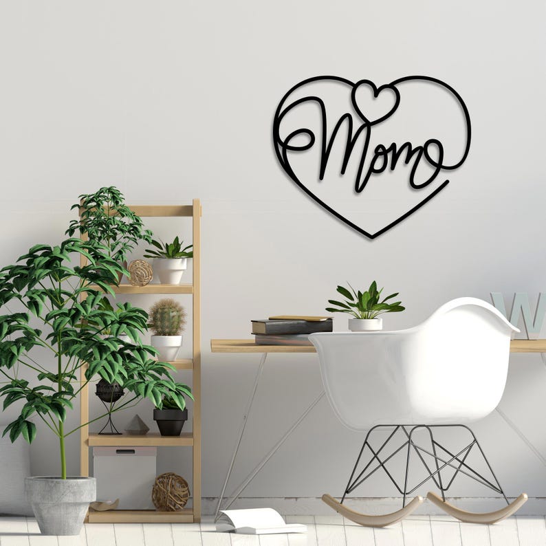 Mom, Heart, Line Art, Gift, Laser Cut Svg Dxf Files Wall Art Cnc ...