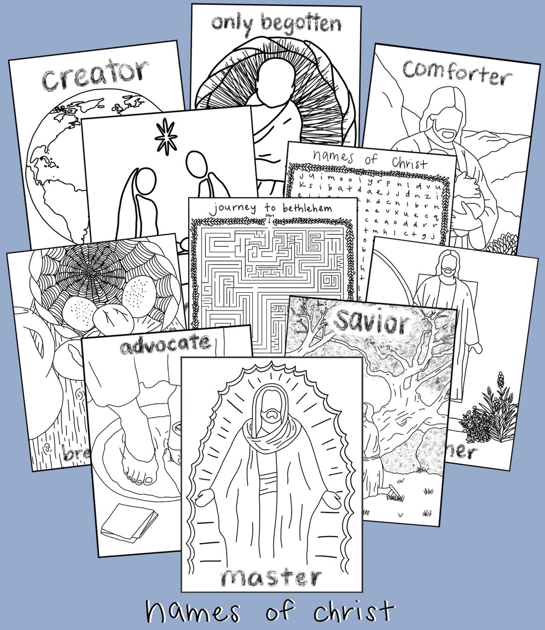 Names of Christ Coloring Book digital Download - Etsy UK