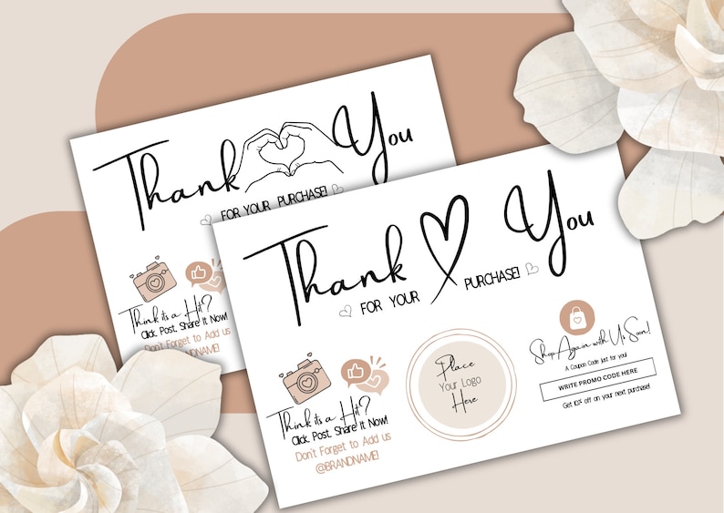 Printable Business Thank You Card Editable Modern Thanks for Your ...