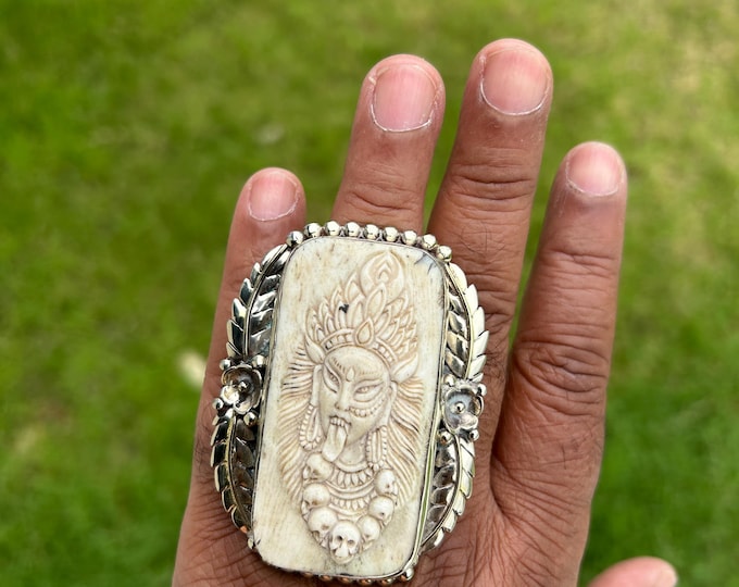 Goddess Kali Adjustable Ring – Natural Stone Hindu Ring of Power ...