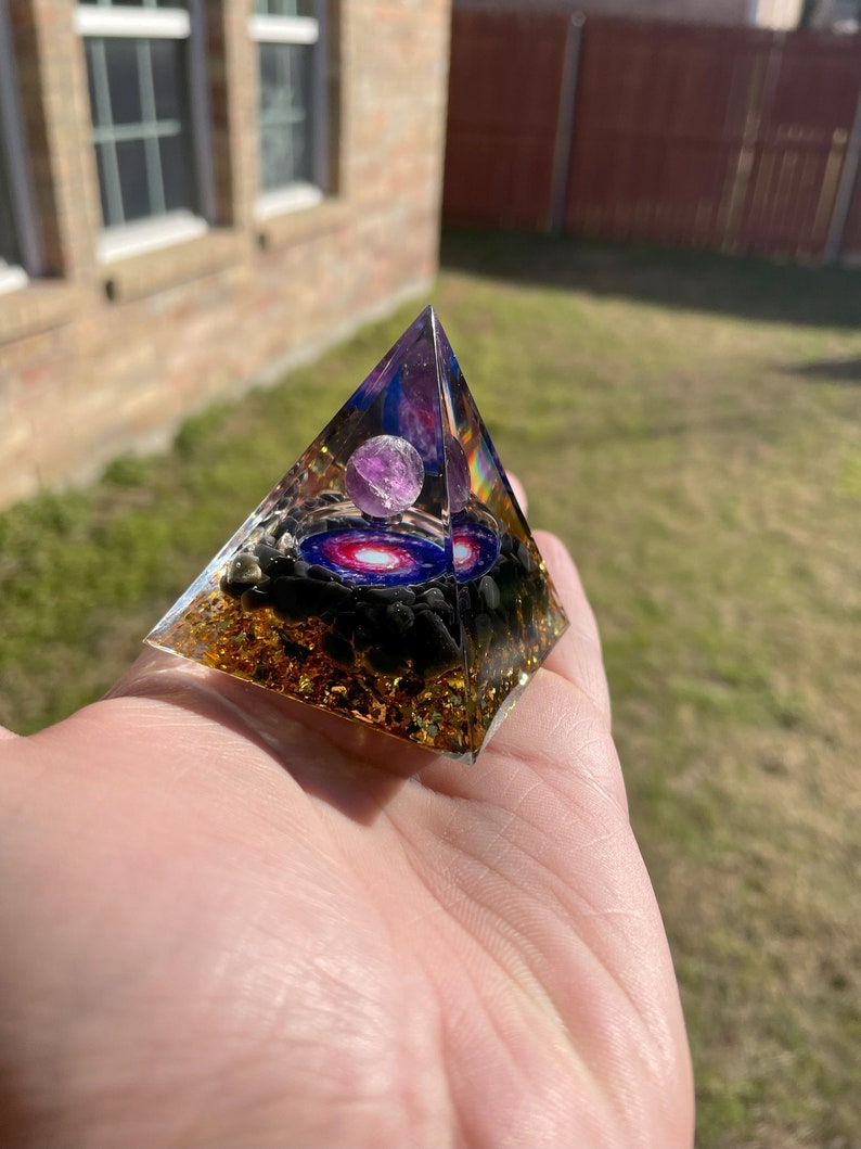 Pyramid of Positive Energy, Amethyst Crystal Ball With Protective ...