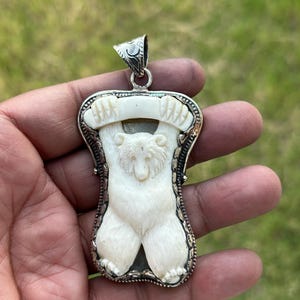 Large Hanging Bear Pendant | Tribal Native American Inspired Jewelry ...