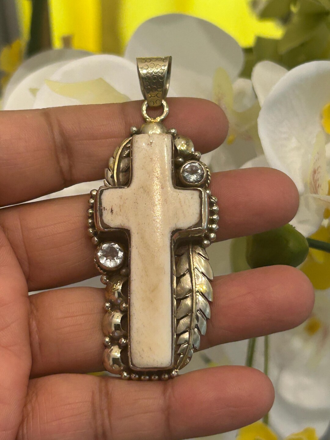 Religious Christian Cross Bone Pendant – Handcrafted Tribal Spiritual ...