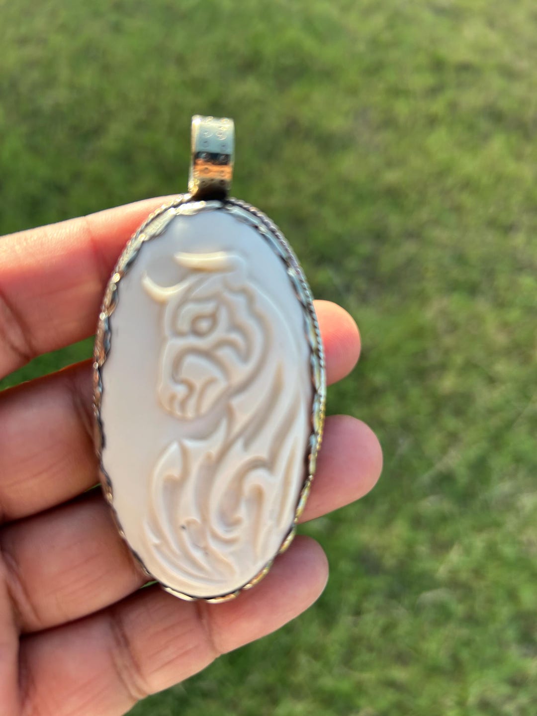 Taurus Zodiac Pendant | Buffalo Bone Silver Overlay | Handmade Bull for ...
