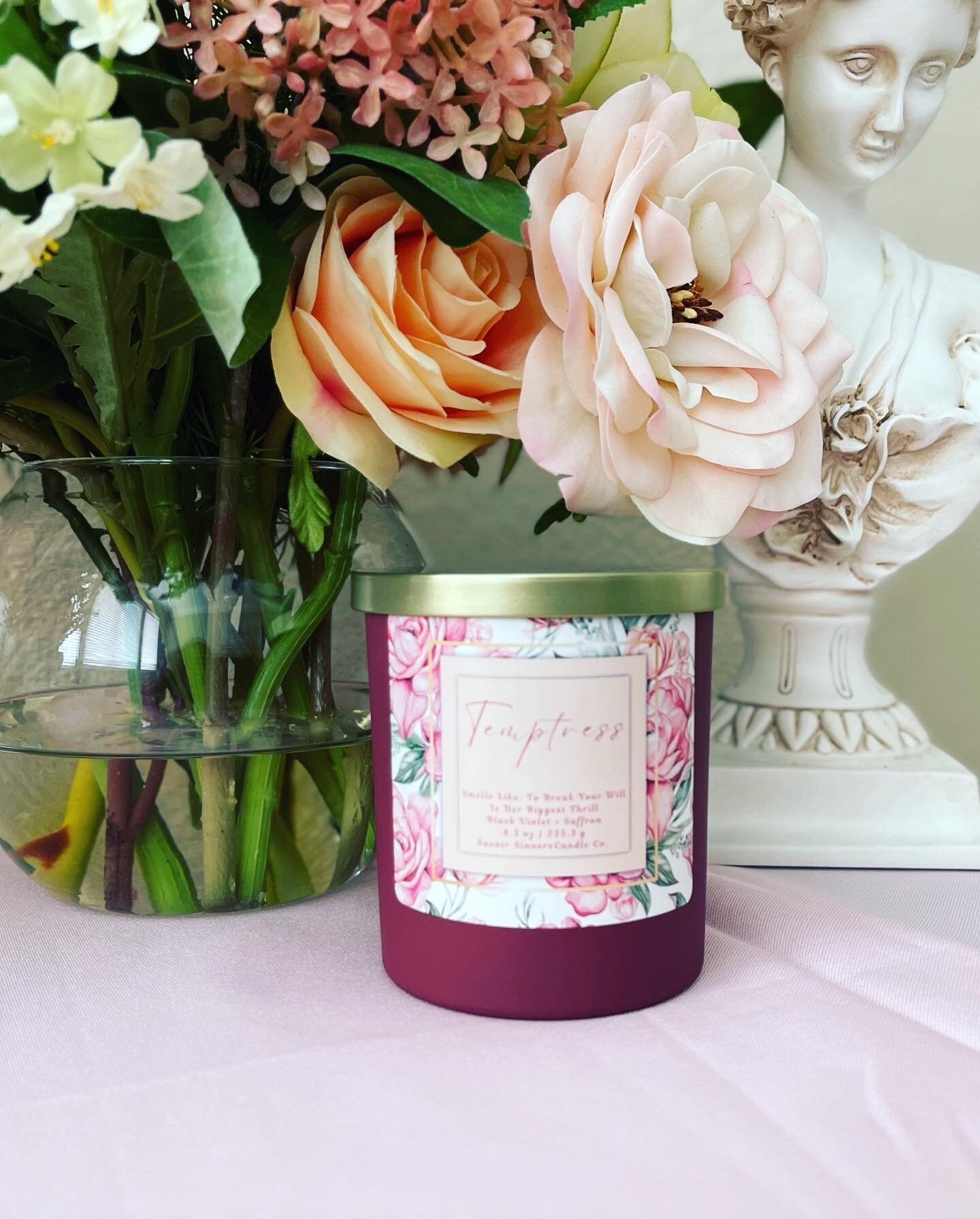 Temptress 2 Wick Black Violet Saffron Scented Candle - Etsy