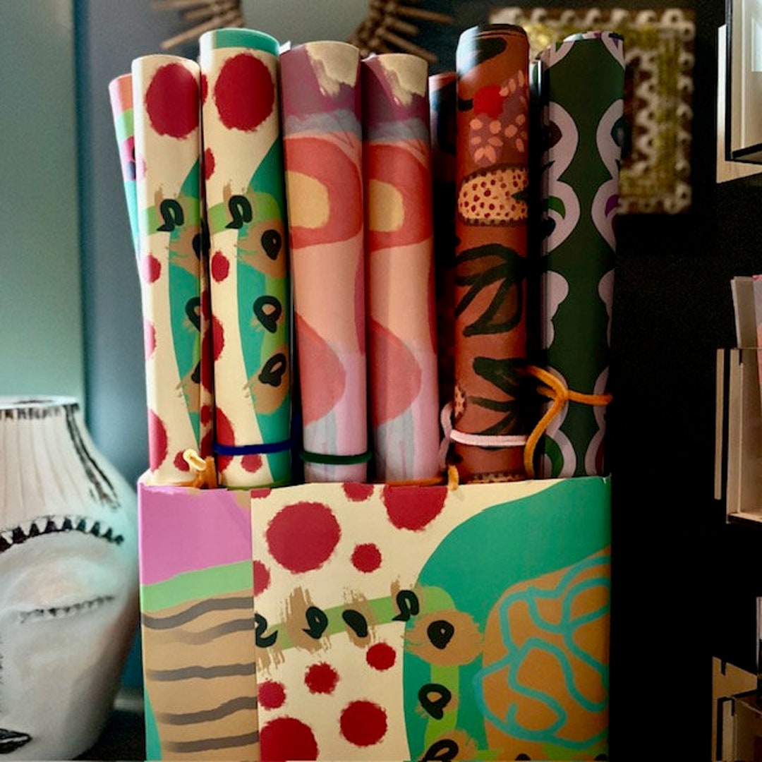 Wrapping Paper Bundle, Meadow in Burnt Orange, 4 Standard Sheets - Etsy