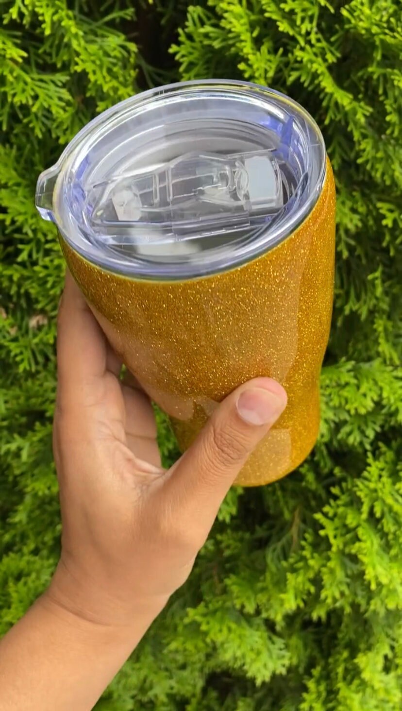 Custom Epoxy Single-color Glitter Tumbler (FREE Optional ...
