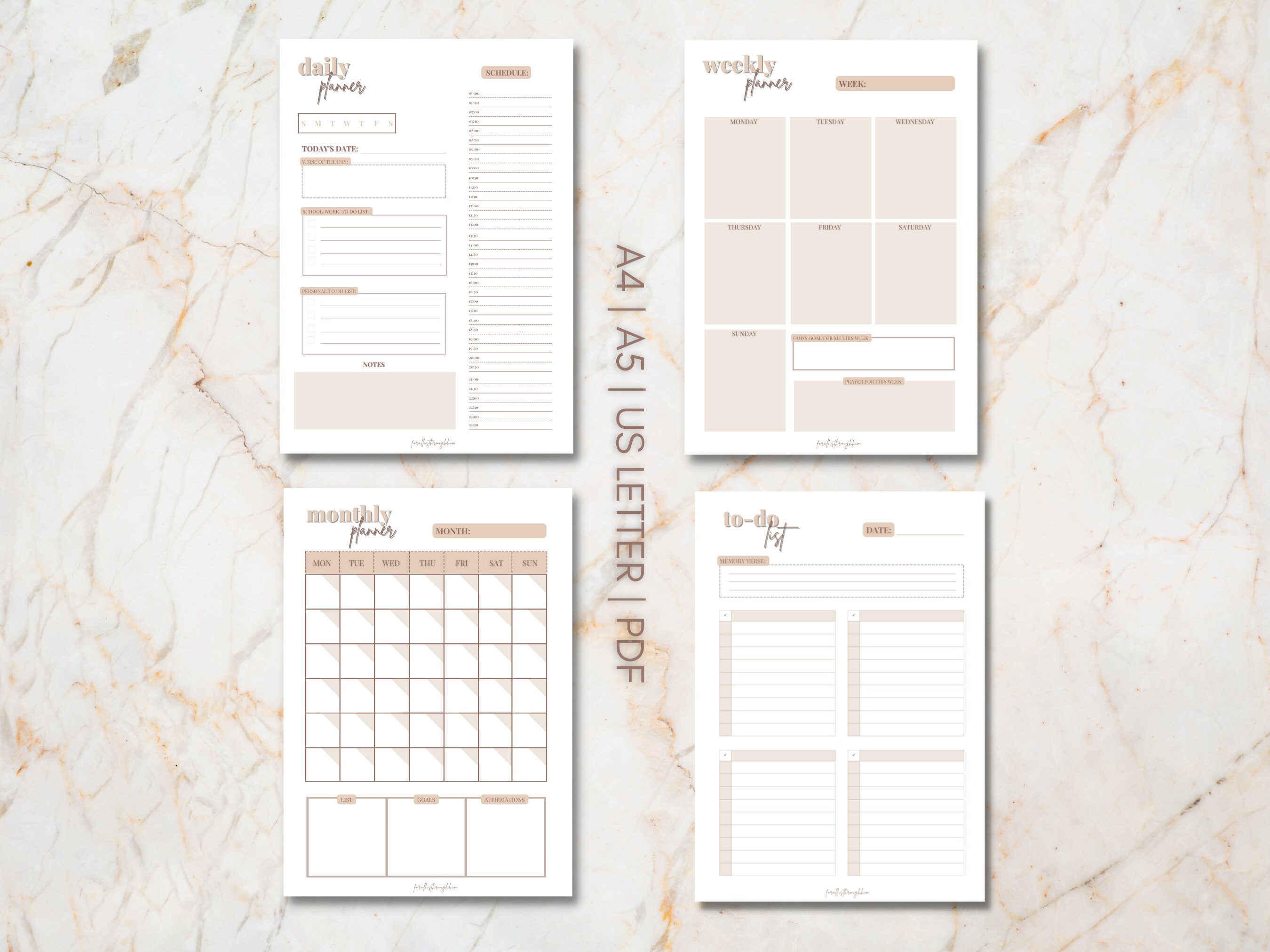 Christian Digital Planner Sheets, Digital Printable, Goodnotes, Minimal ...