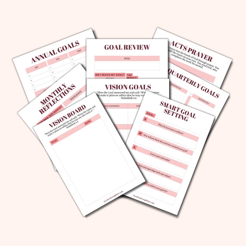 Write the Vision Plain Planner Printable, Goal-setting and Vision Board ...