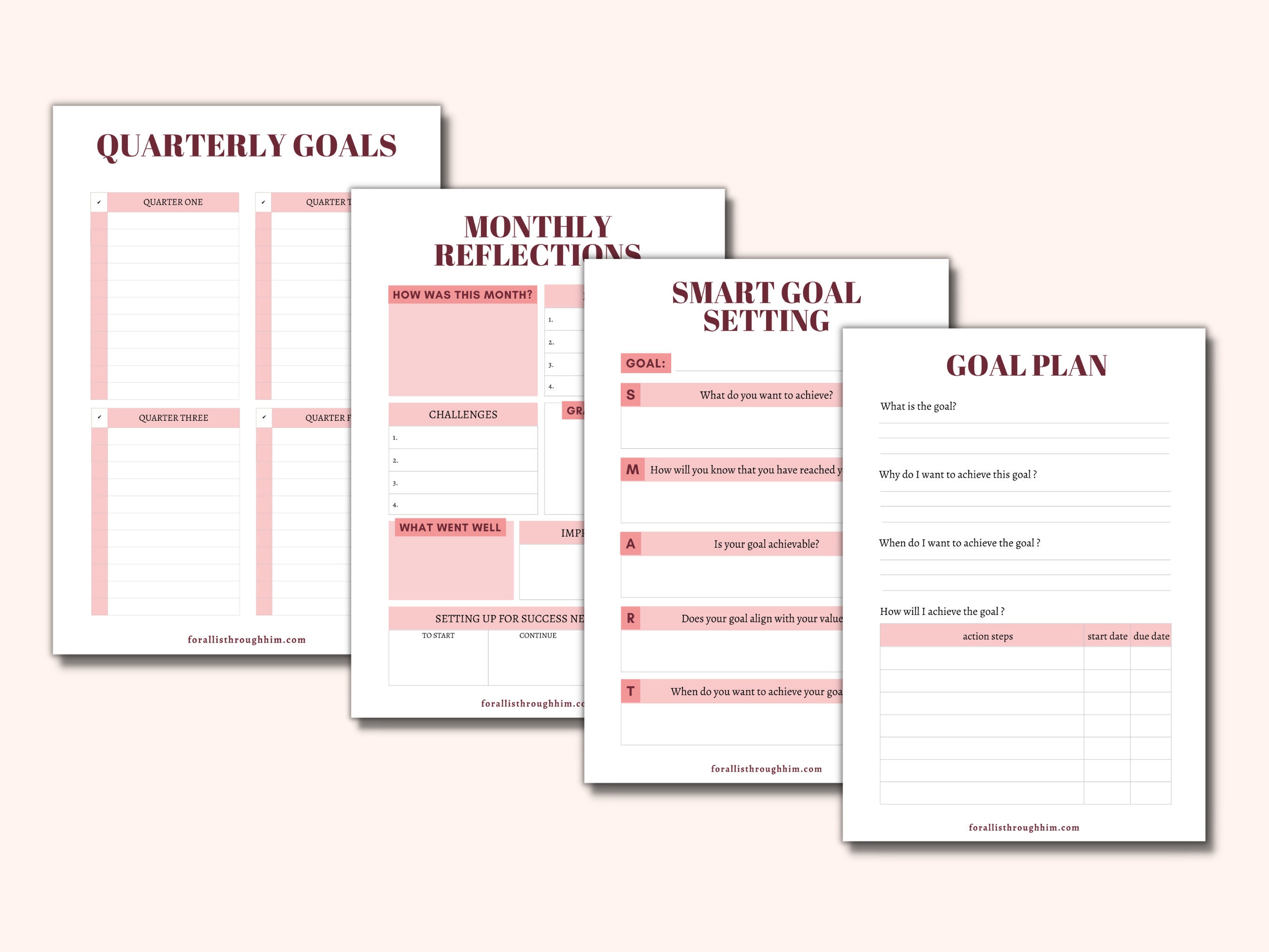 Write the Vision Plain Planner Printable, Goal-setting and Vision Board ...