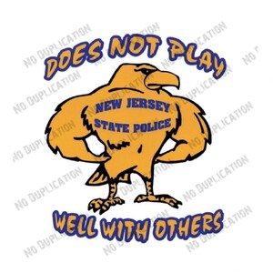 Official NJ State Police Decal Sticker NJSP - "does Not Play Well With ...