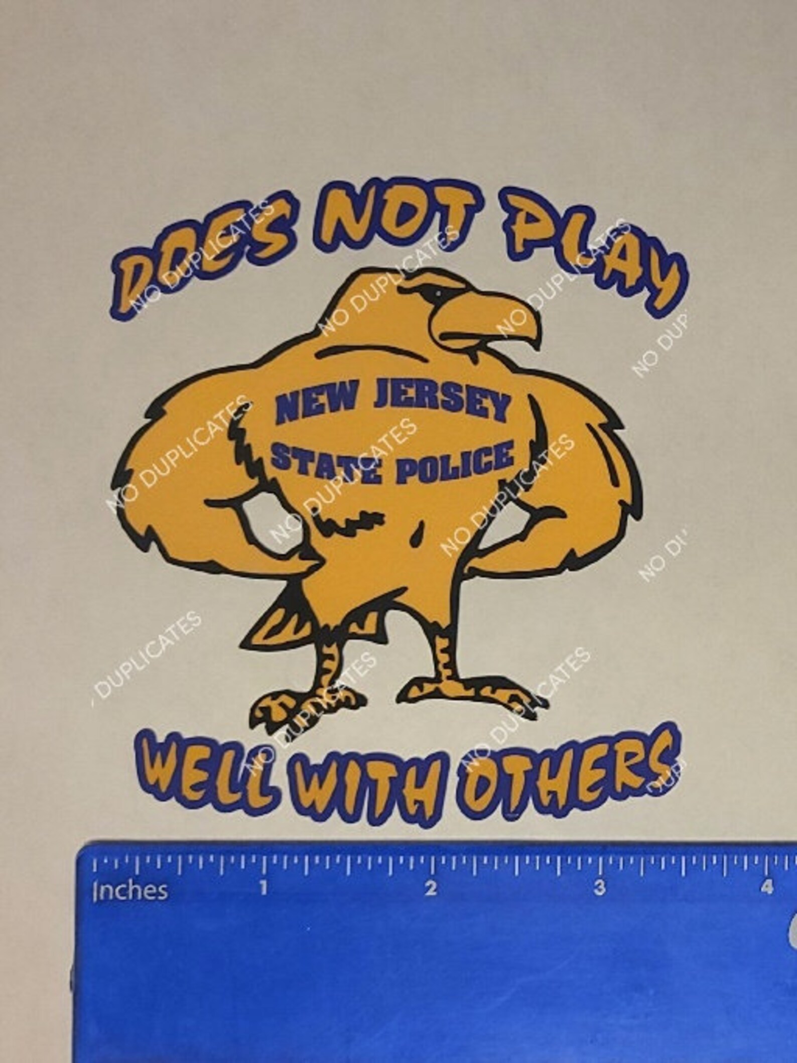 Official NJ State Police Decal Sticker NJSP - "does Not Play Well With ...