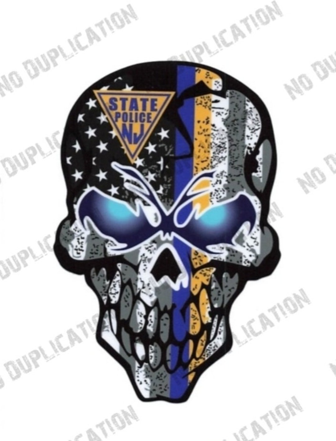 Official NJ State Police Decal Sticker NJSP SKULL W/stars & Stripes - Etsy