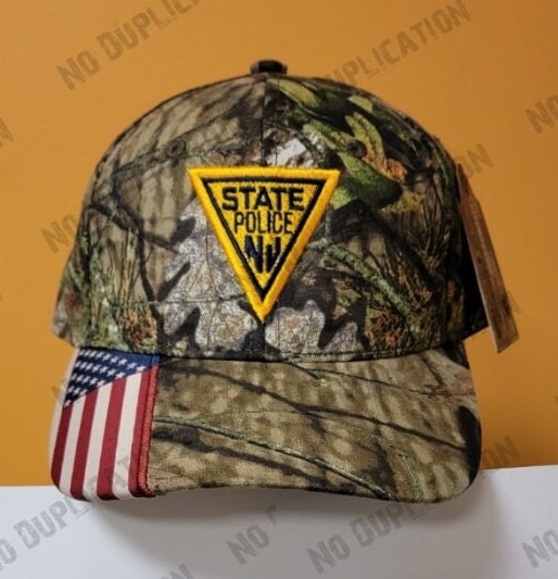 Official NJ State Police NJSP embroidered Hat W/ USA Flag on Side Multi ...