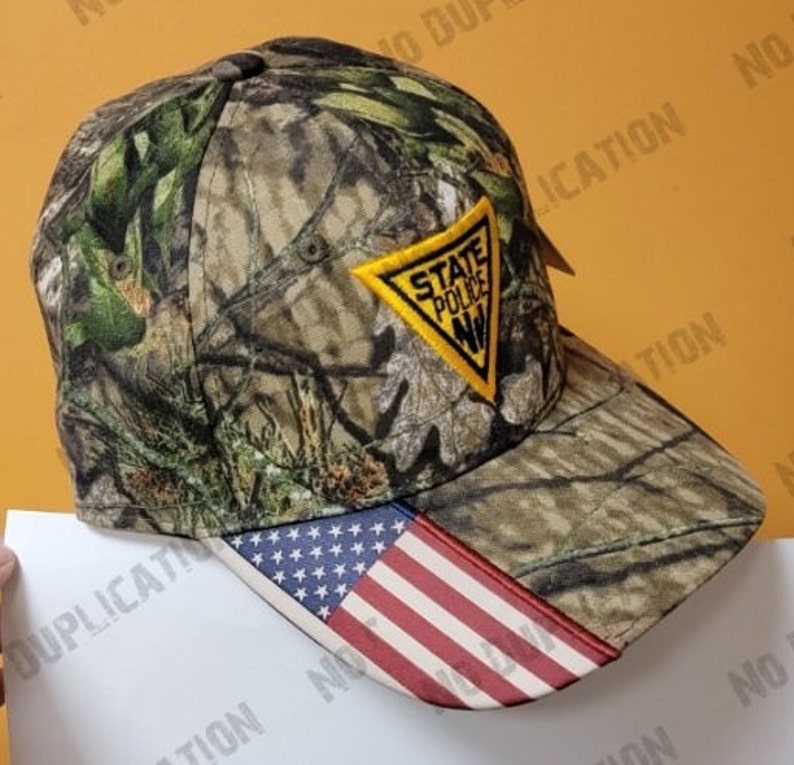 Official NJ State Police NJSP embroidered Hat W/ USA Flag on Side Multi ...