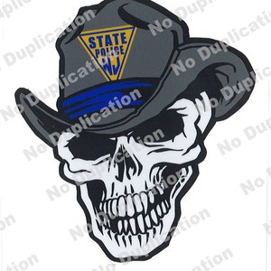Official NJ State Police Decal Sticker NJSP - Skull With Gray Hat - Etsy