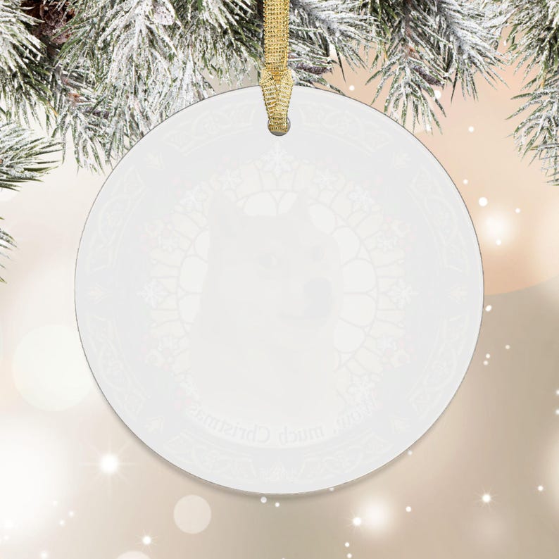 Doge Meme Christmas Ornament Funny Stained Glass, Holiday Tree Decor ...