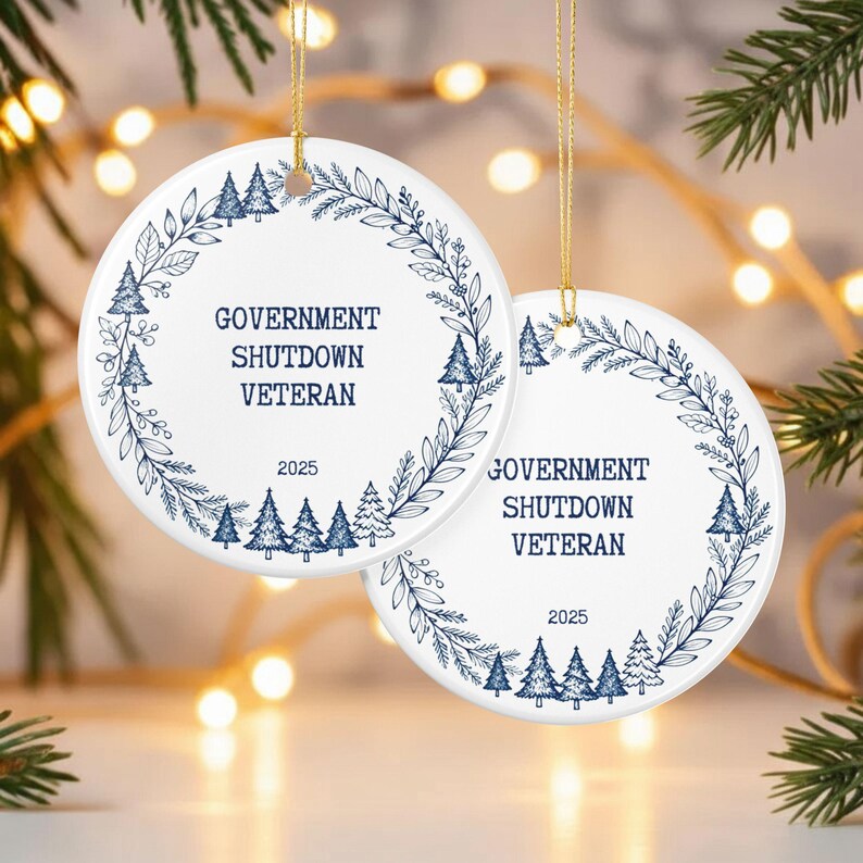 Government Shutdown Veteran Funny Meme Ornament: Christmas Gag Gift ...