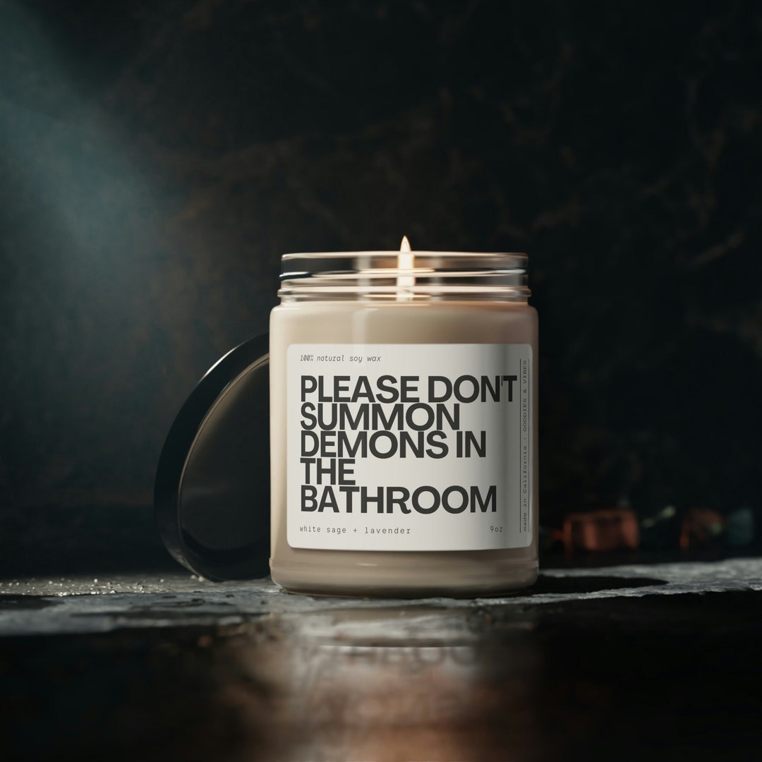 Please Don't Summon Demons in the Bathroom. Funny Bathroom Decor Candle ...
