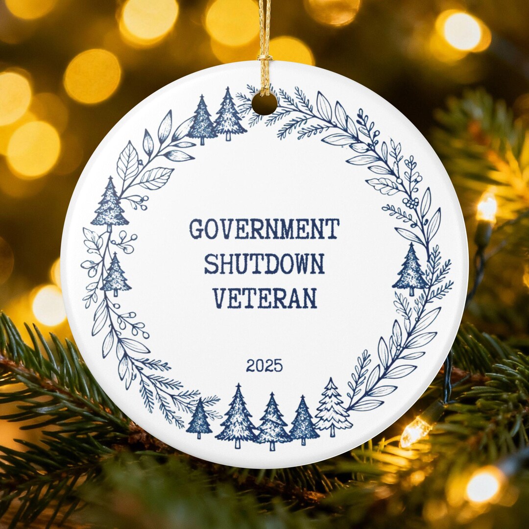 Government Shutdown Veteran Funny Meme Ornament: Christmas Gag Gift ...