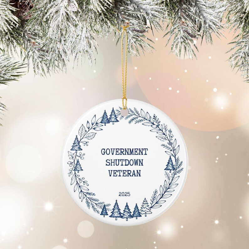 Government Shutdown Veteran Funny Meme Ornament: Christmas Gag Gift ...